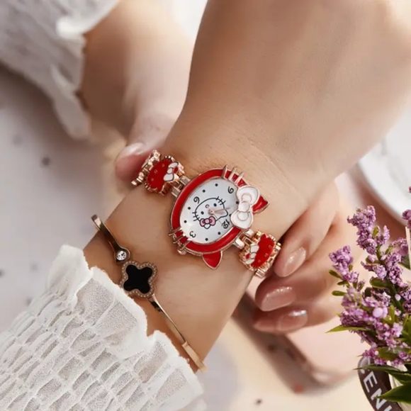 Jewelry | Hello Kitty Wrist Watch Red | Poshmark